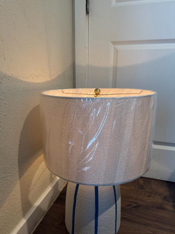 Livabliss Hombori 24-in Beige/Brown On/Off switch Table Lamp with Linen ...