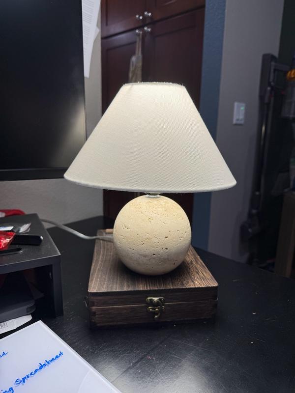 Livabliss Bajo 10-in White/Beige On/Off switch Table Lamp with Linen ...