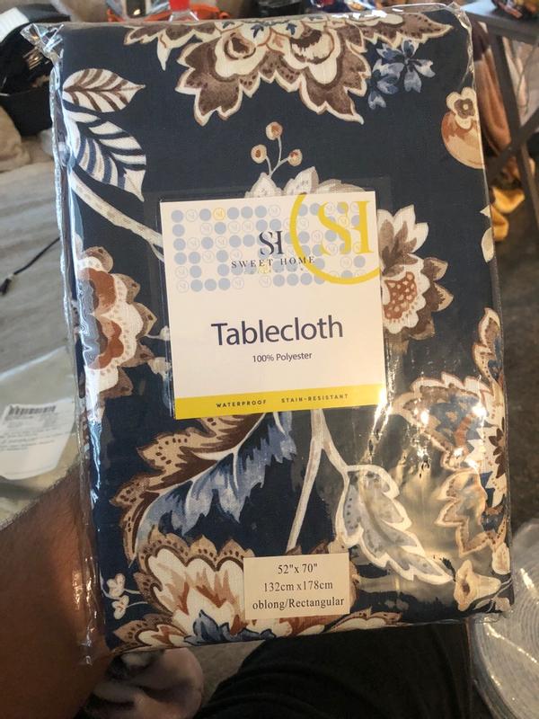 Sweet Home Collection Printed Waterproof Fabric Tablecloths Easy Care ...