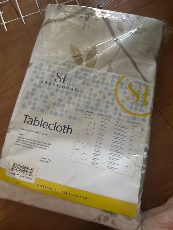 Sweet Home Collection Printed Waterproof Fabric Tablecloths Easy Care ...