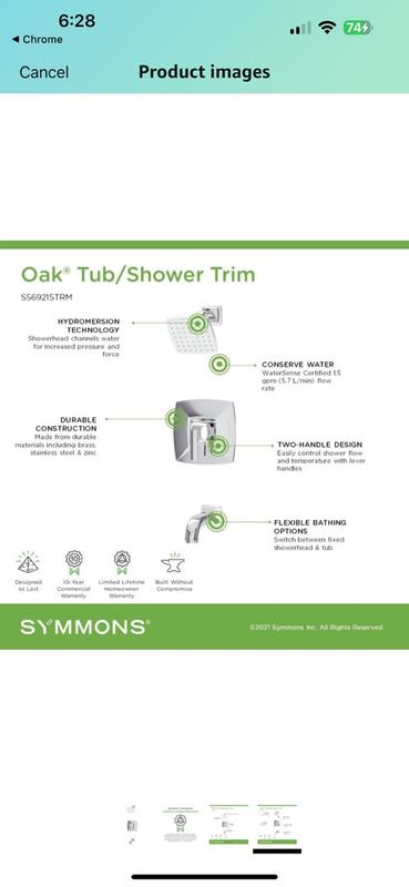 Symmons Oak Satin Nickel 1-handle Single function 5-in Square Bathtub ...