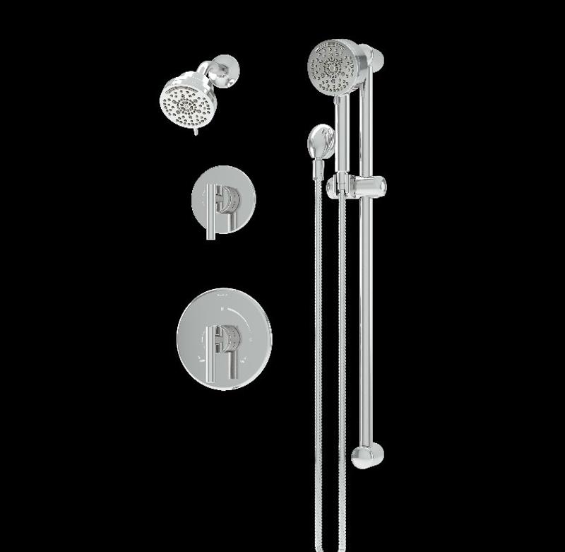 Symmons Dia Polished Chrome 3.94-in Dual Head Built-In Shower Faucet ...