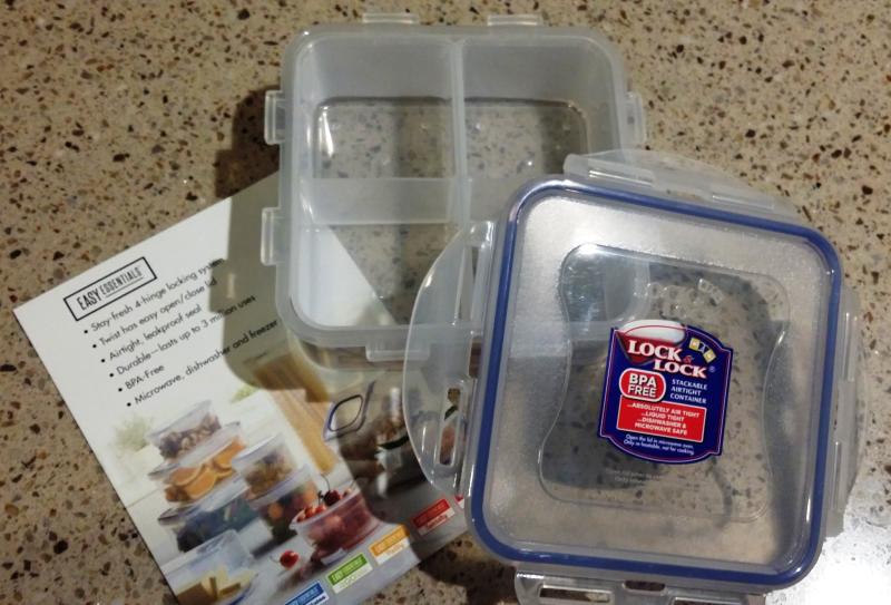 Lock n Lock Easy Essentials 29-Oz. On the Go Divided Square Food ...