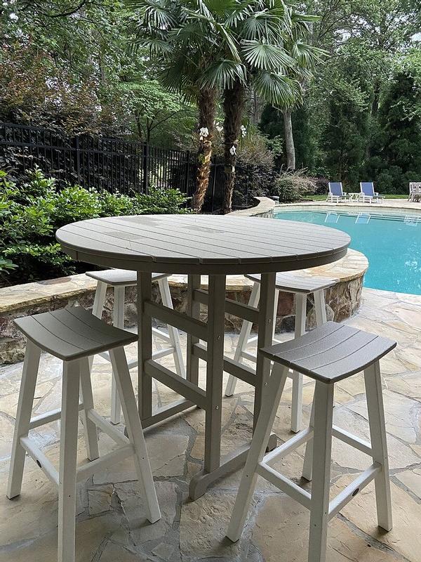 POLYWOOD Contempo Tangerine Plastic Patio Bar Stool Chair at Lowes.com