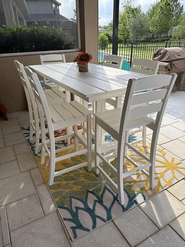 POLYWOOD Tables Rectangle Outdoor Bar Height Table 37.72-in W x 72-in L ...