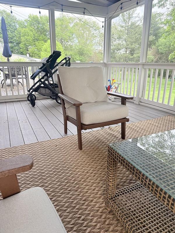 POLYWOOD Lakeside Deep Seating Chair in Mahogany Burlap at Tractor ...