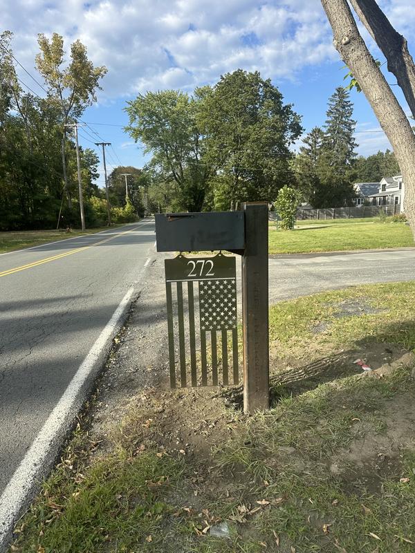 Post & Porch 4 x 4 Black Steel Flat Mount Mailbox Post in the Mailbox ...
