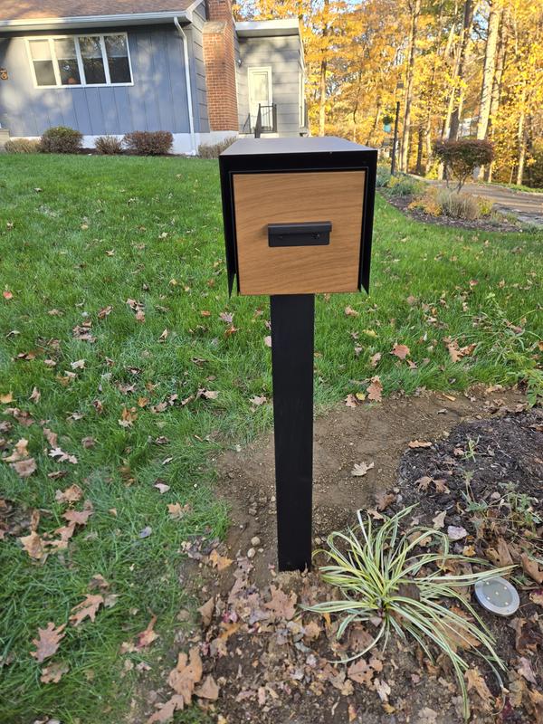 Post & Porch Post-Mounted Mailboxes 4 x 4 Brown Steel Flat Mount ...