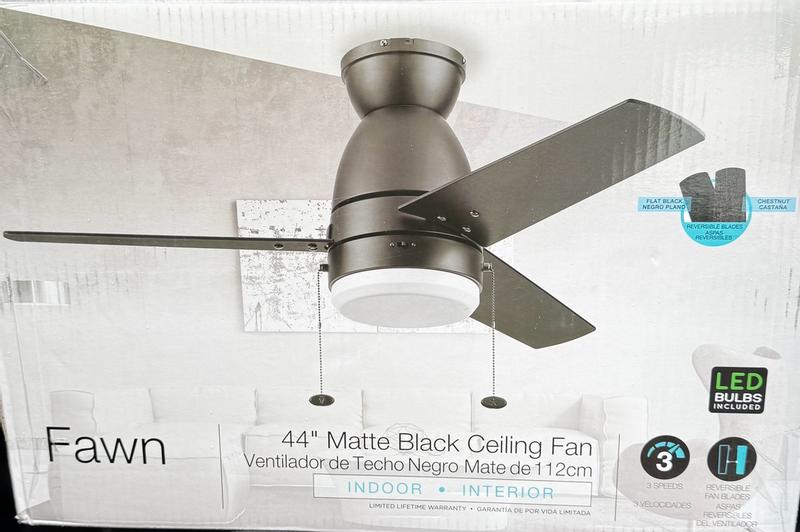 Prominence Home Fawn 44-in Dry Flush Mount Matte Black with Matte Black ...