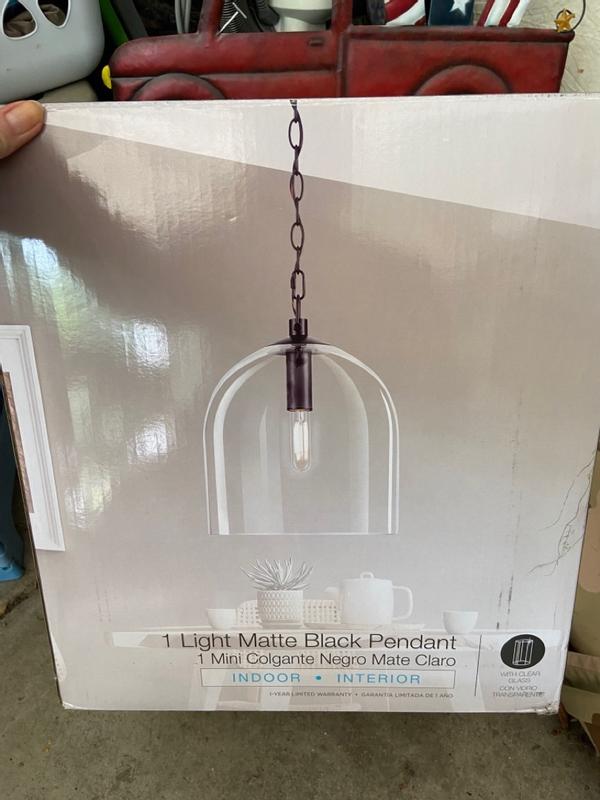 Prominence Home Hansley Matte Black Transitional Clear Glass Dome Led ...