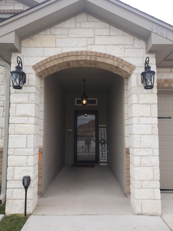 allen + roth Castine 1 -Light Bronze Craftsman Seeded glass Lantern ...