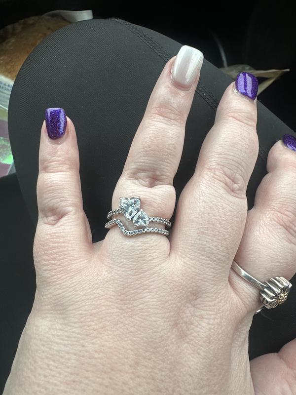 Double Heart Sparkling Ring Double Heart Sparkling Ring