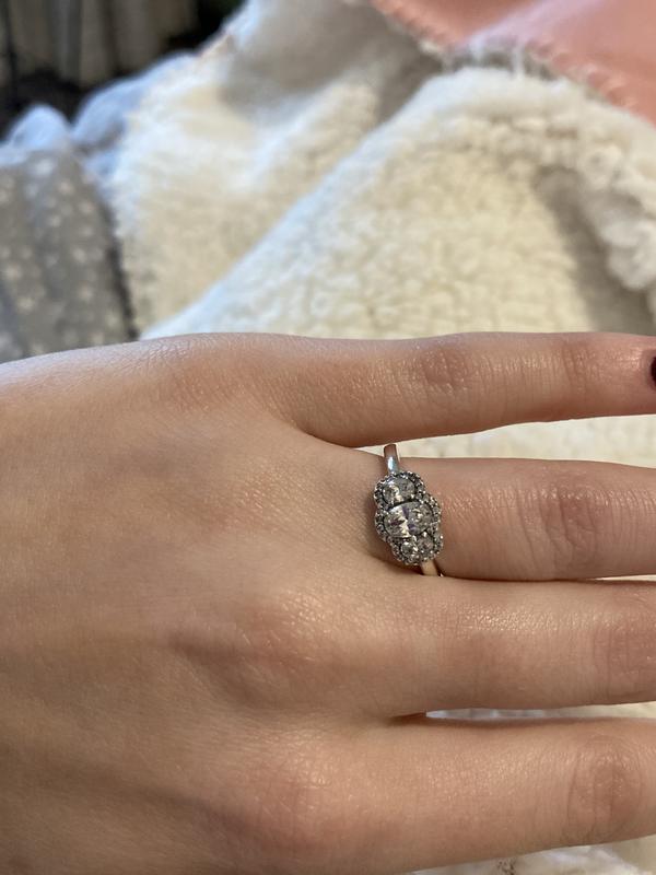 FINAL SALE Three Stone Vintage Ring Sterling silver Pandora US