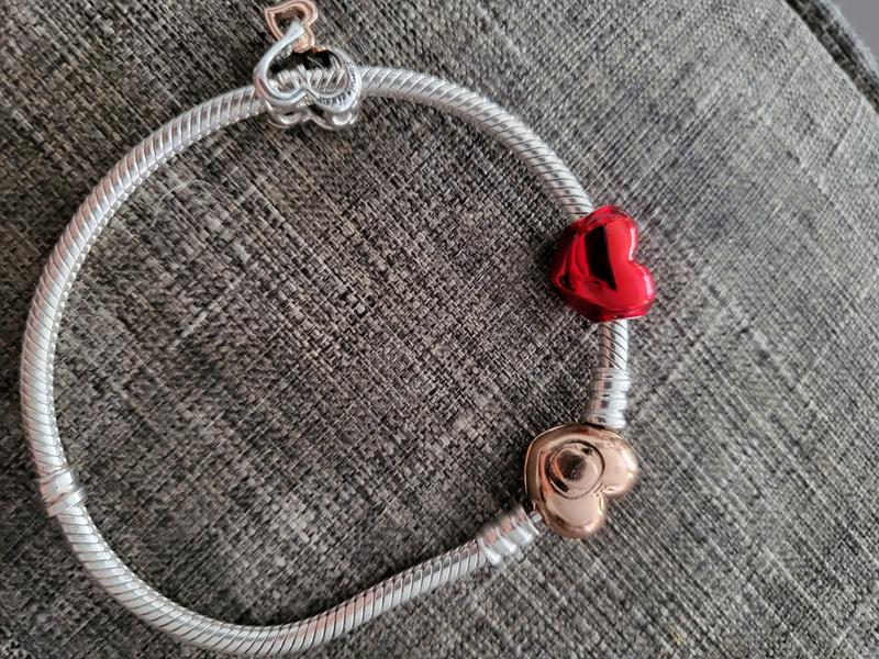 Metallic Red Heart Charm Sterling silver Pandora US
