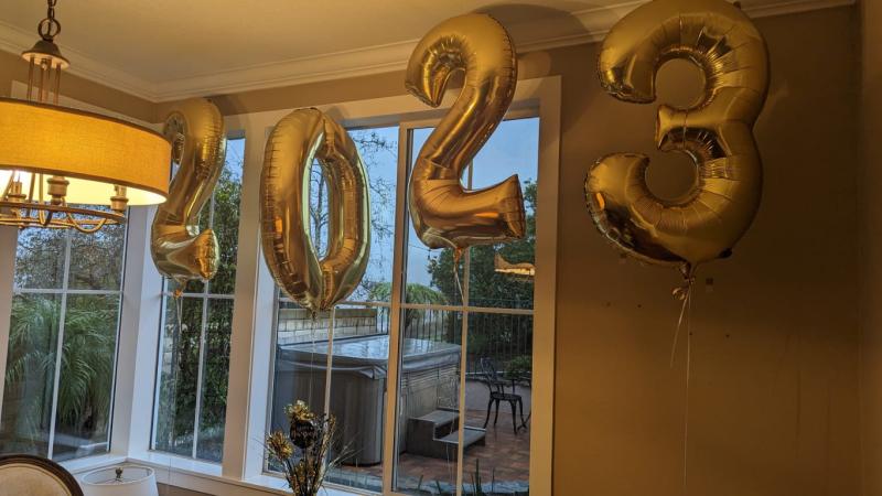 "2023" Numbers Satin Number Bunch Foil Balloon, Red, 34-in, 4-pk ...