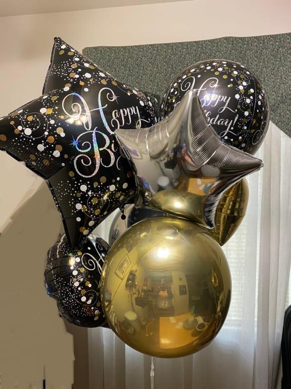 Sparkling Celebration "Happy Birthday" Star/Orbz Satin Foil Balloon ...