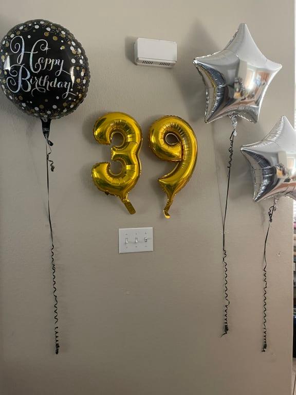 0-9 Numbers Satin Foil Balloon, Gold, 13-in, Air-Filled for Birthday ...