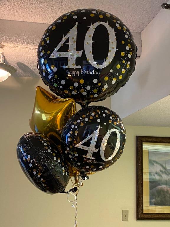 Sparkling Celebration "Happy 40th Birthday" Star Satin Foil Balloon ...