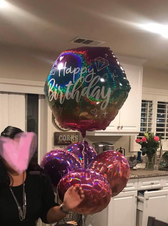 Sparkle "Happy Birthday" Octagon/Round Satin Foil Balloon Bouquet ...