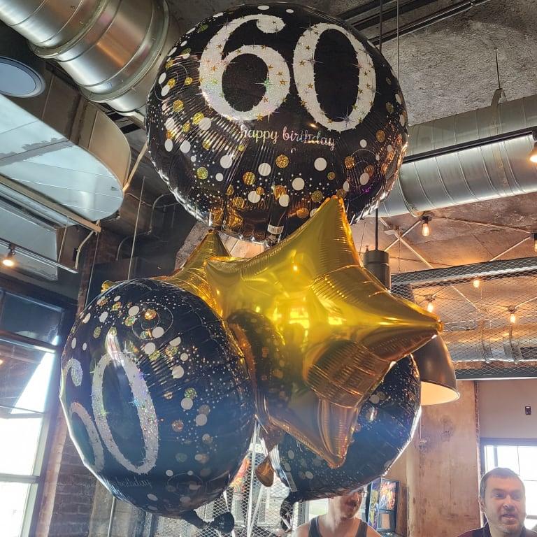 Sparkling Celebration "Happy 60th Birthday" Star Satin Foil Balloon ...