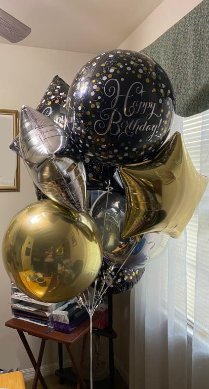 Sparkling Celebration "Happy Birthday" Star/Orbz Satin Foil Balloon ...