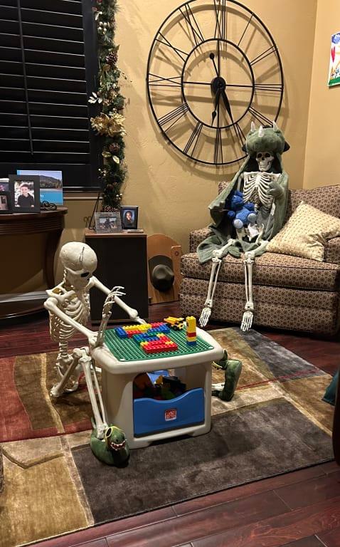 Skeleton Realistic Life-Size Human Prop, Gold, 60-in, Indoor/Outdoor ...