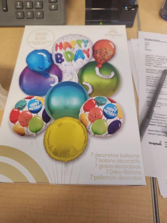 "Happy Bday" Round/Orbz Satin Foil Balloon Bouquet, Multi-Coloured ...