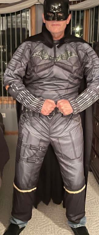 Men's DC Batman Black Jumpsuit with Cape & Mask Halloween Costume ...
