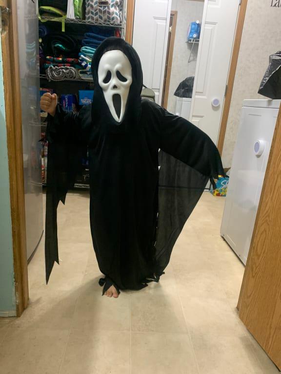 Kids' Scream Ghost Face Black Outfit with Mask Halloween Costume ...