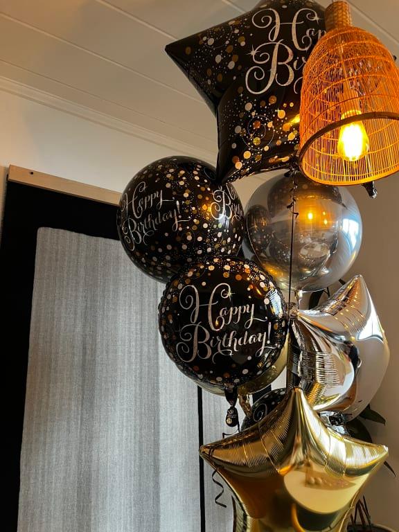 Sparkling Celebration "Happy Birthday" Star/Orbz Satin Foil Balloon ...