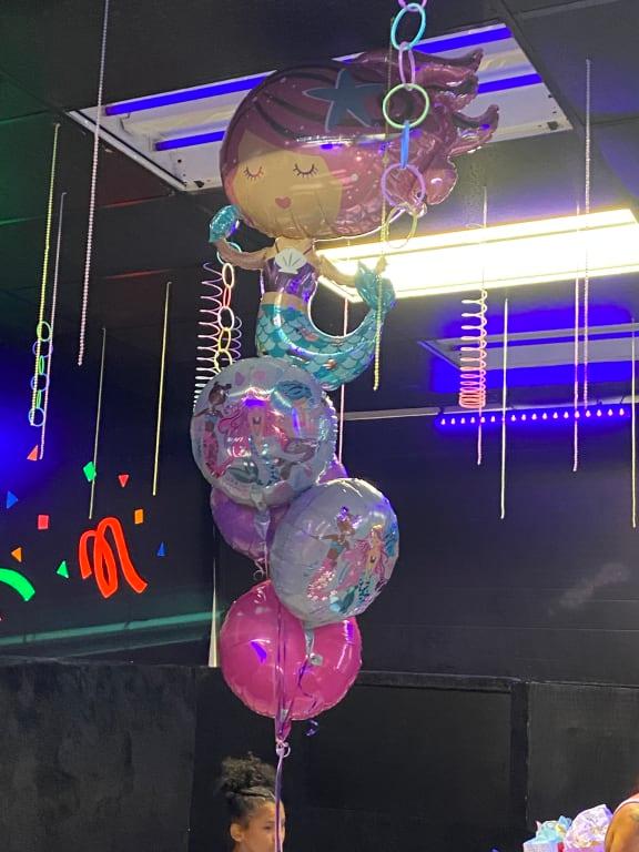 Shimmering Mermaid Round Satin Foil Balloon Bouquet, Pink/Purple/Blue ...