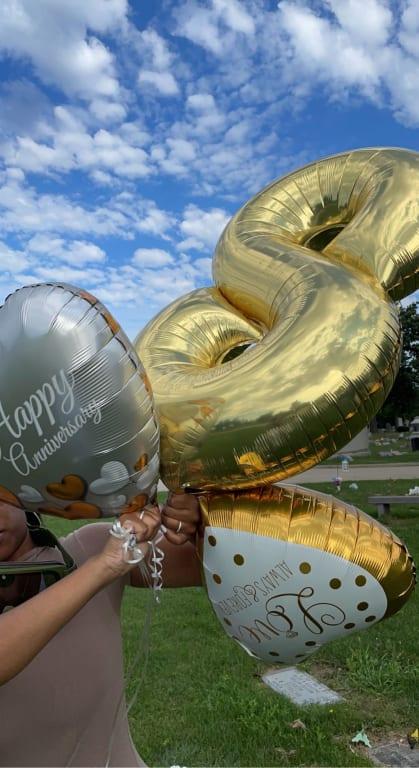 0-9 Numbers Satin Foil Balloon, Gold, 34-in, Helium Inflation & Ribbon ...