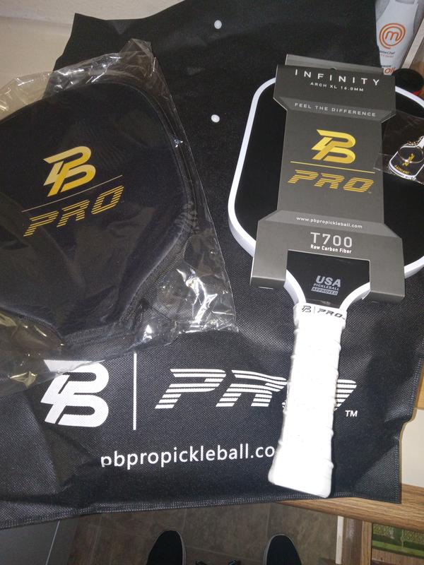PB Pro Infinity Arch XL 16.0 mm Raw Carbon Fiber Pickleball Paddle ...