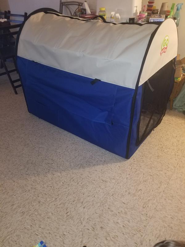 Go Pet Club Folding Soft Blue Dog Crate, 38" L X 28" W X 34" H | Petco