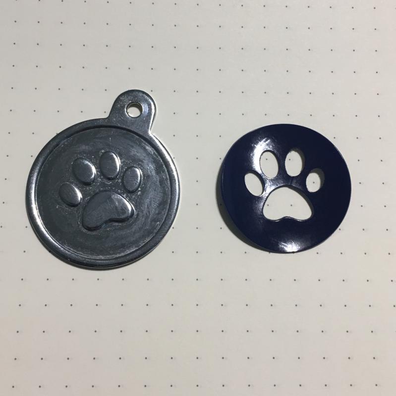 Quick-Tag Paw Circle Personalized Engraved Pet ID Tag, Blue, Large | Petco