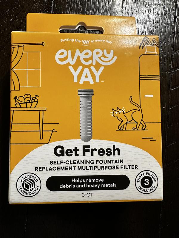 EveryYay Get Fresh Self-Cleaning Fountain Replacement Filters for Cats ...