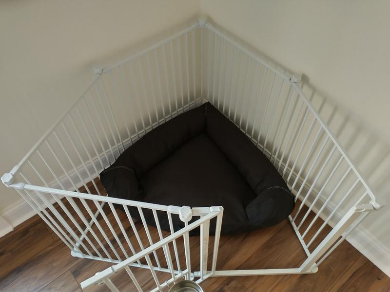 Reddy Black Indoor/Outdoor Corner Dog Bed, 40" L X 34" W | Petco