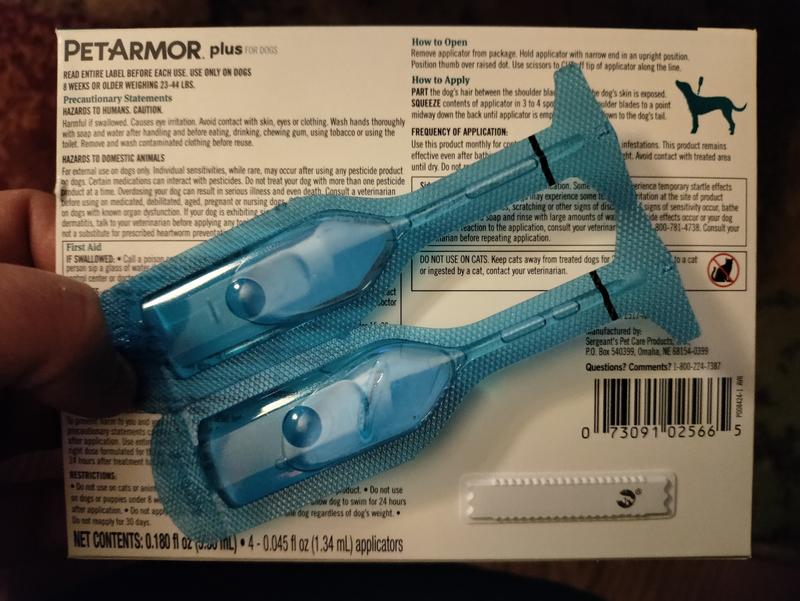 PetArmor Plus Flea and Tick Topical Treatment for Dogs 5-22 lb., 3 ct ...