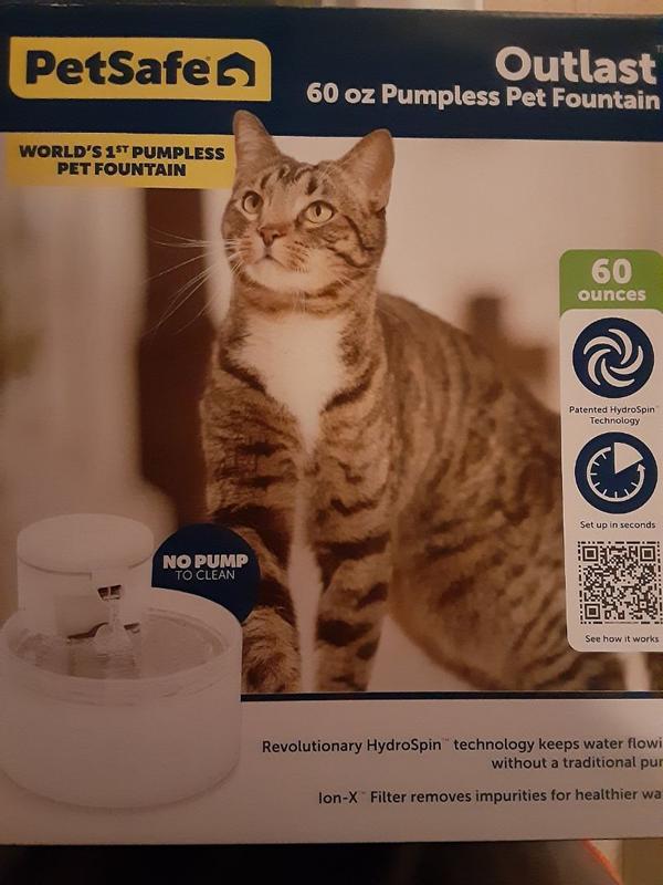 PetSafe Outlast 60oz Pumpless Fountain for Cats & Dogs