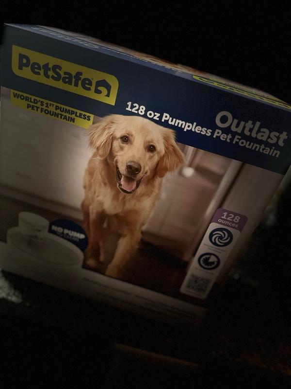 PetSafe White Outlast Pumpless Water Fountain Indoor Water Dispenser ...