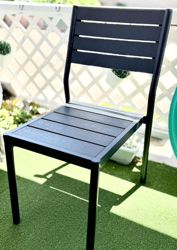 Pellebant Set of 2 Stackable Black-without Arm Stationary Dining Chair ...