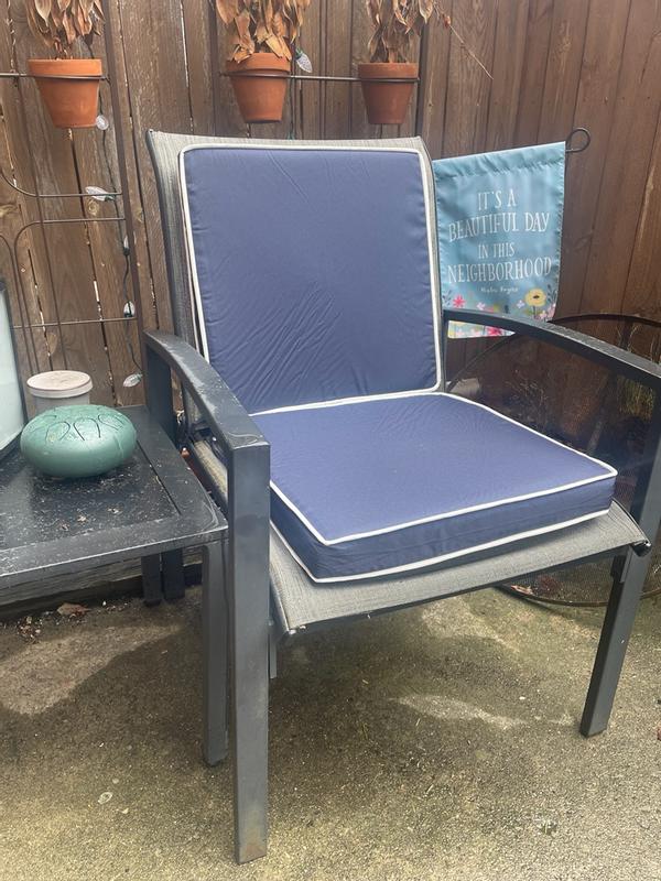Pellebant 19.69-in x 19.69-in 2 -Piece Navy Blue High back patio chair ...