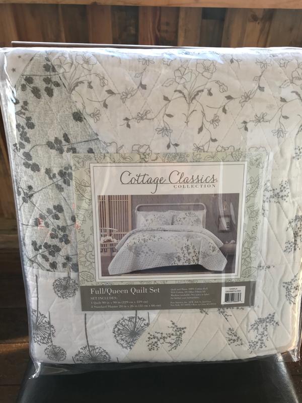 Cottage Classics Kamala Floral Cotton Piece 3 Piece Full/Queen Quilt ...