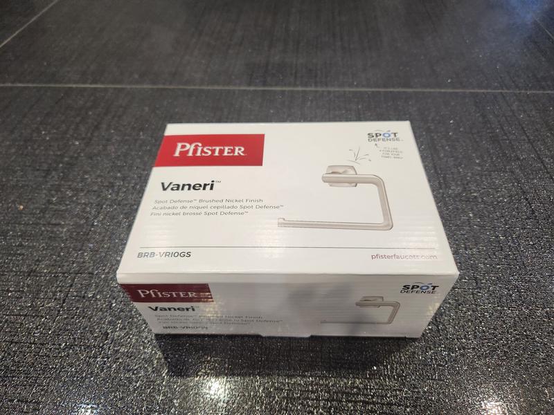 Pfister Vaneri Matte Black Wall Mount Single Towel Ring BRB-VRI0B at ...