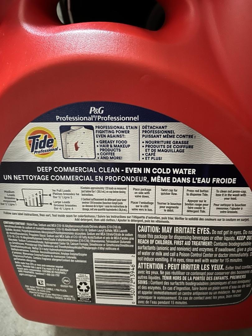 Laundry Detergent Ingredients Label Amway Home™ SA8™ Liquid