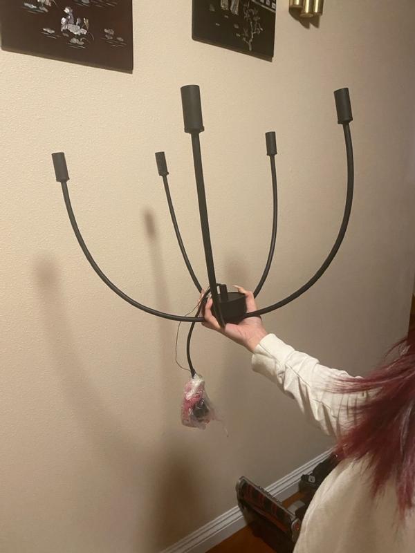 Progress Lighting Avec 5 -Light Matte Black Fabric Steel Chandelier in ...