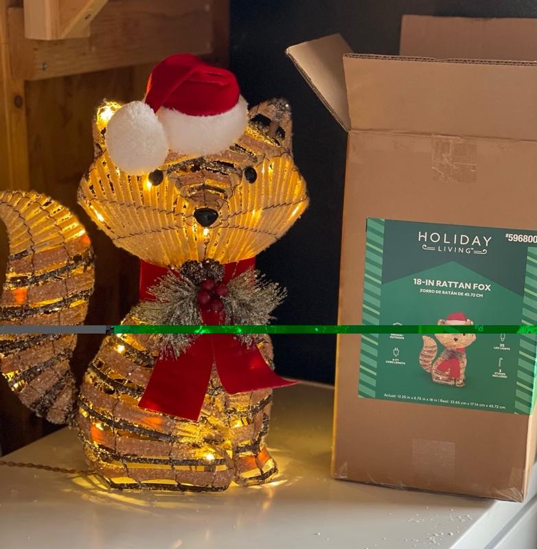Holiday Living 18-in LED Rattan Fox Decoration LW24-YD39R1 at Lowes.com