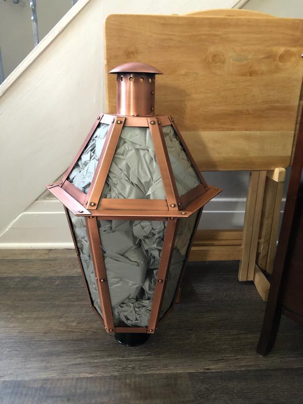 Quoizel Burdett 24.75-in Aged Copper Traditional Outdoor Post light at ...
