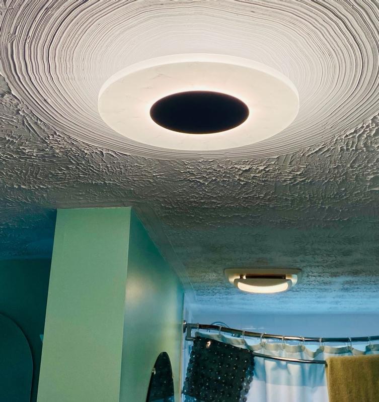 Quoizel Rockwell 1-Light 14-in Matte Black LED Flush Mount Light in the ...