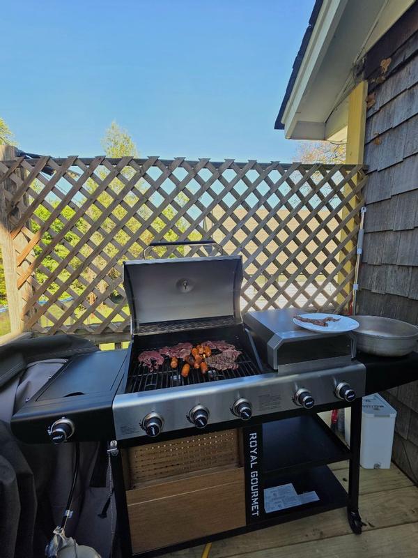 Royal Gourmet Premium Gas Grill and Pizza Oven Combo, with Side Burner ...